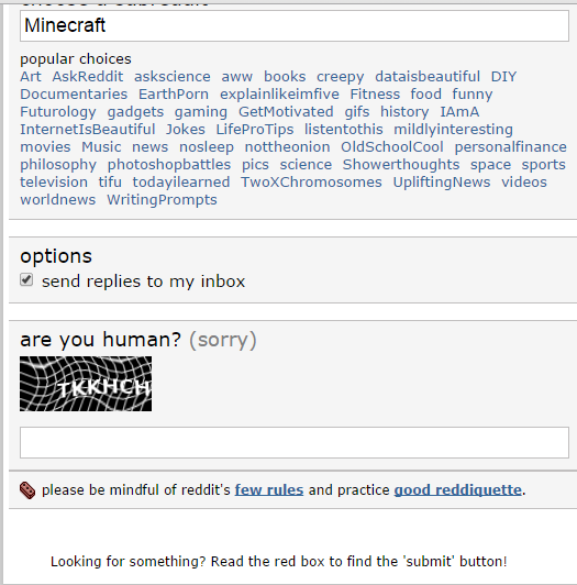 Unable to find the "submit" button on /r/Minecraft : r/help